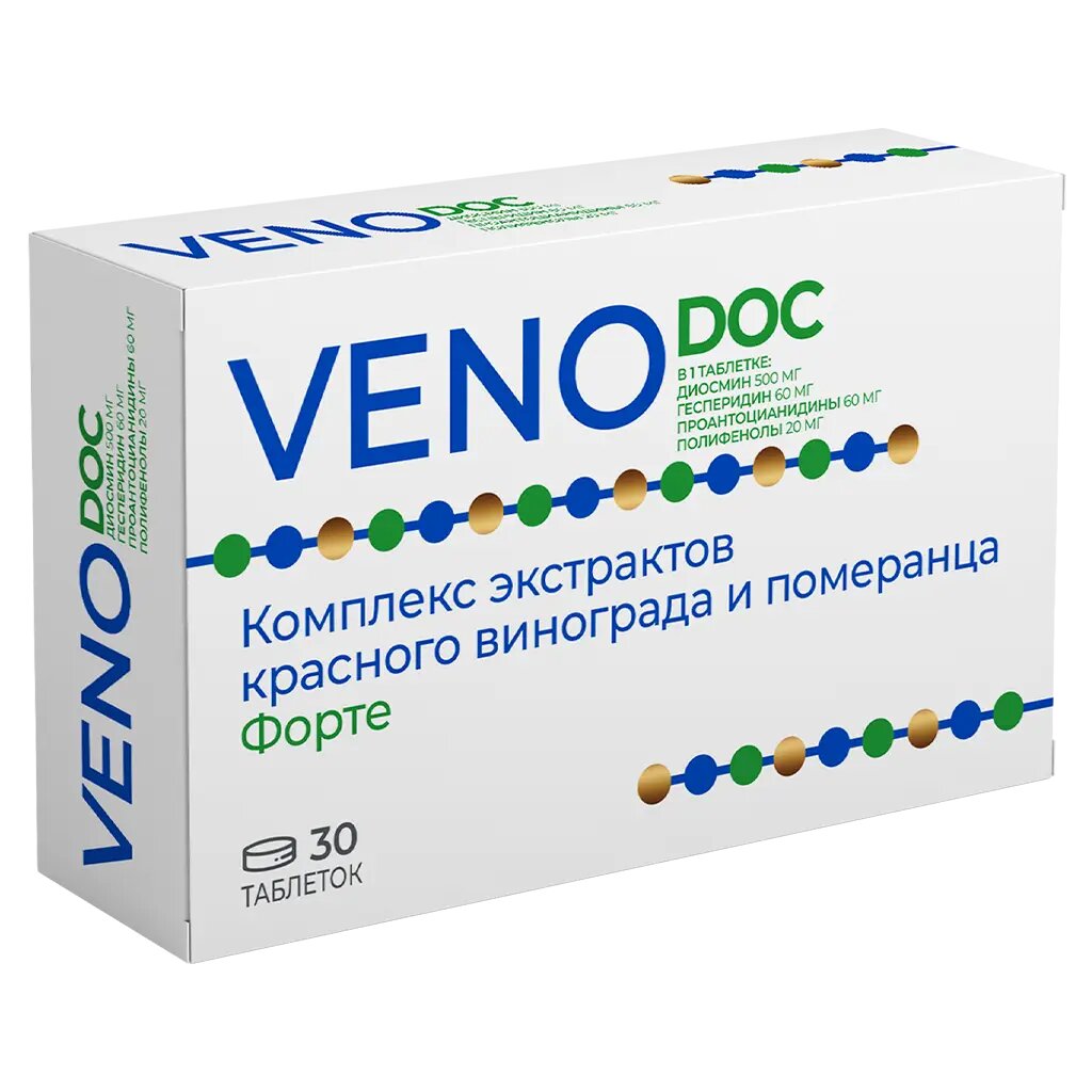 VENO DOC Комплекс экстрактов красного винограда и померанца Форте таблетки 30 шт