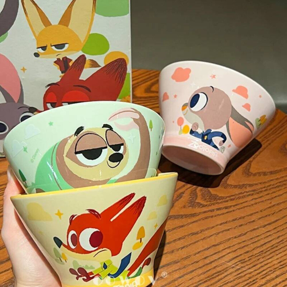 Керамическая посуда из мультфильма «Зверополис» от Disney, милая тарелка Джуди, миска для риса Nick Home, кружка для пары, подарок на день рождения, рождественские подарки
