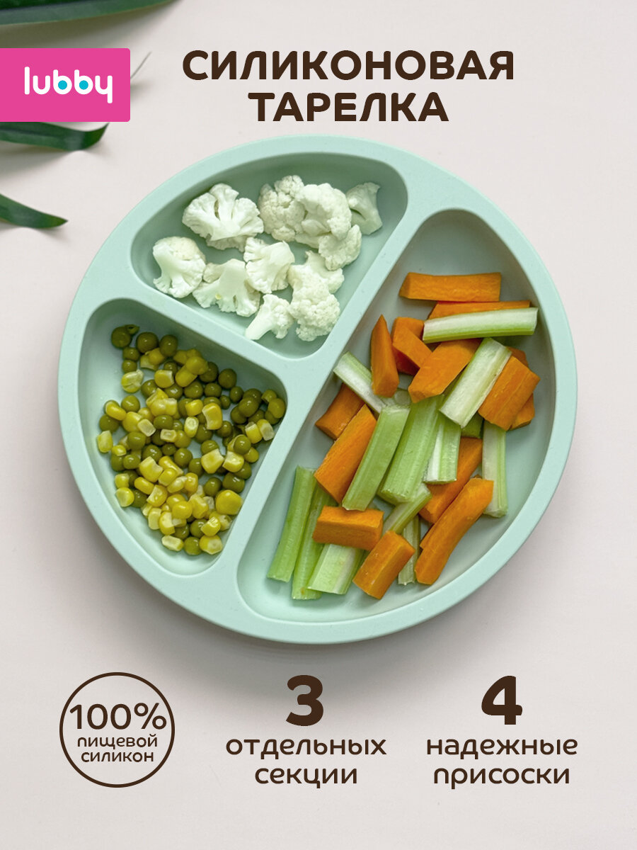 Тарелка детская на присоске, секционная, 6+