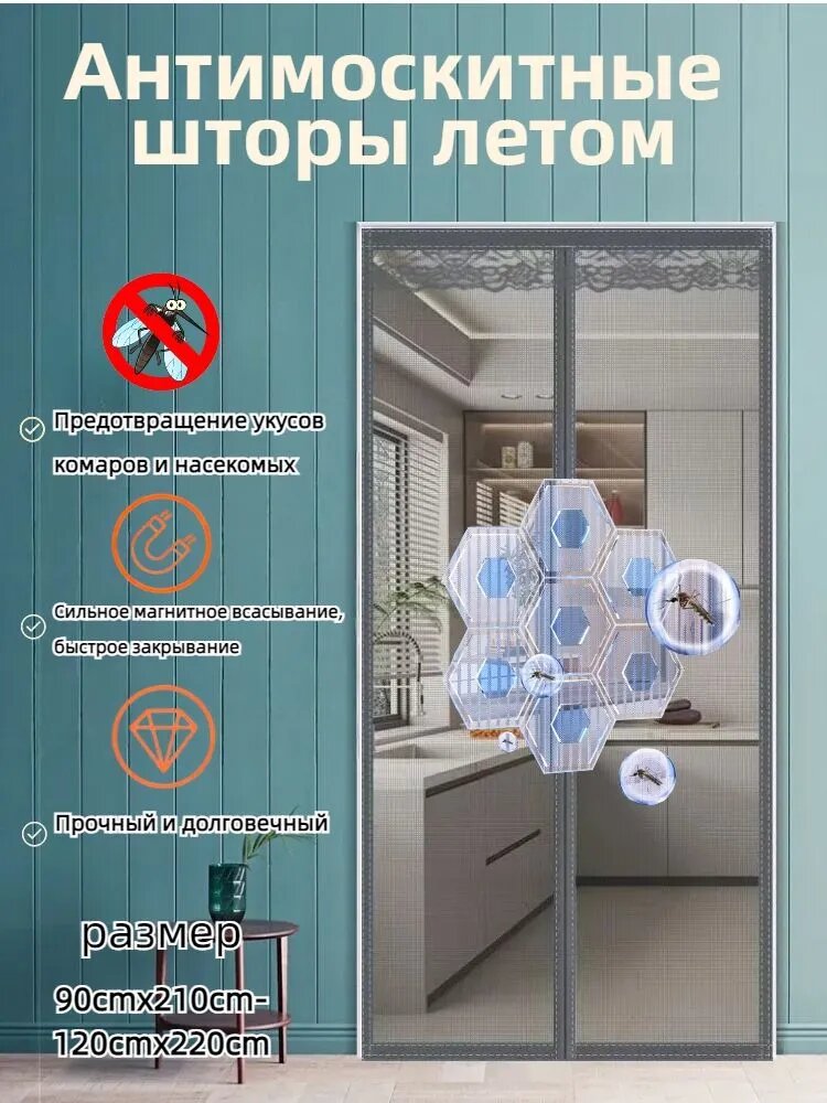 Москитные шторы, москитные сетки для дверей с магнитами