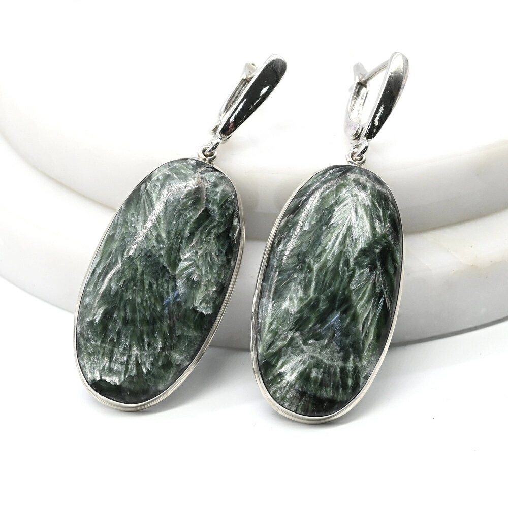 Серьги, серафинит