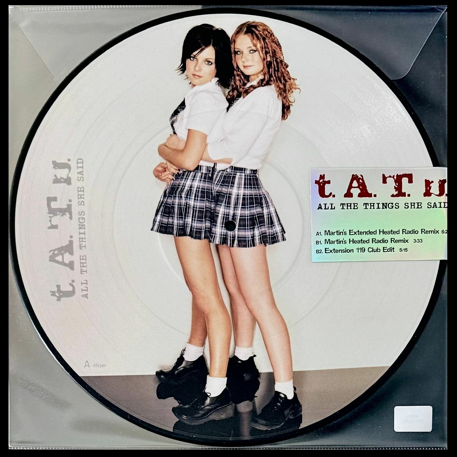 Виниловая пластинка t.A.T.u. - All The Things She Said ( 12', 45 RPM, 2026, UMe) picture disc