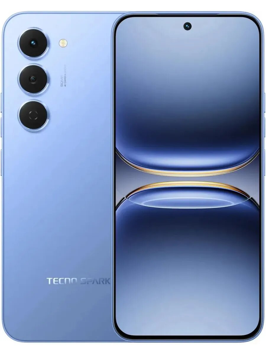 Смартфон Tecno Spark 40 Pro 8 ГБ/256 ГБ Синий Ростест, NFC, экран 6.78" AMOLED, камера 50 Мп — фото 1