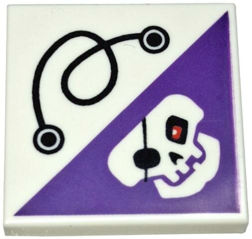 Деталь Lego 3068pb0394 Tile 2 x 2 with String and Dark Purple Triangle with Skull with Eye Patch and Red Eye Pattern