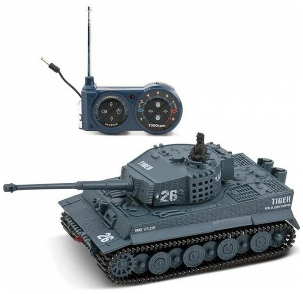 Радиоуправляемый танк Great Wall Tiger (серый, 49MHz, 1:72) - 2117-4
