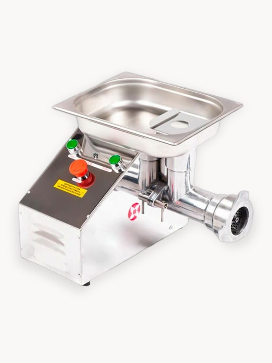 Мясорубка ТоргТехМаш ТМ-12 380В промышленная, профессиональная, 0.8 кВт, до 160 кг/час, с реверсом, полный унгер