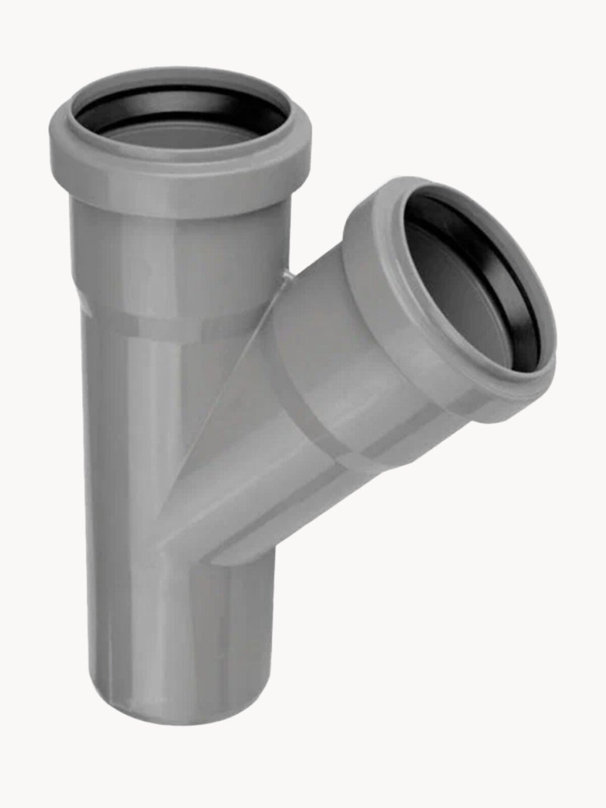 Тройник канализационный 50-50-50мм 45 градусов 914