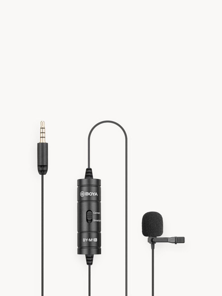 Микрофон Boya BY-M1S, петличный, всенаправленный, 3.5 мм TRS / TRRS, для интервью