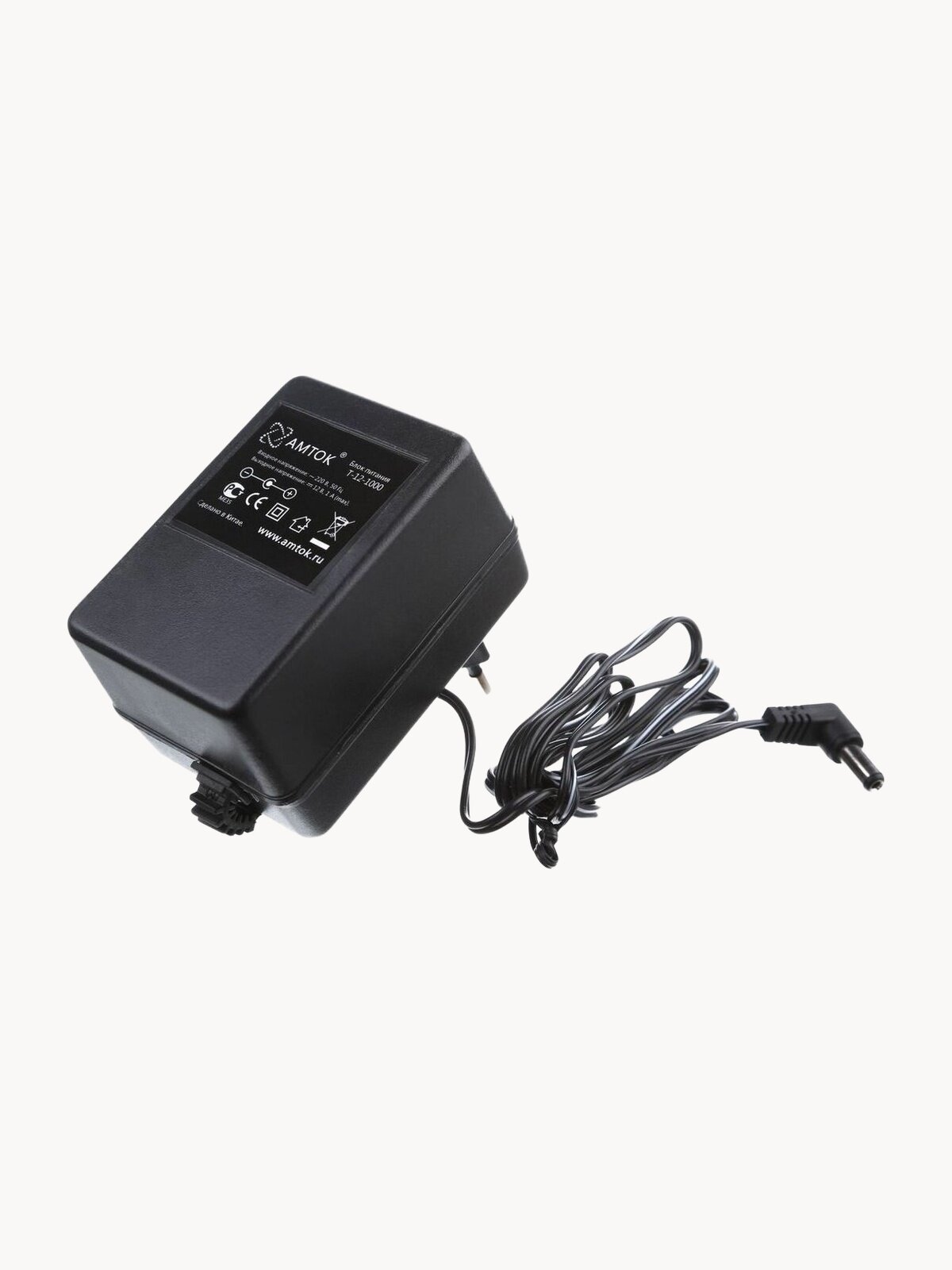 Блок питания AMTOK T-12-1000 трансформаторный, 12 В - 1 A, разъём 5.5*2.1