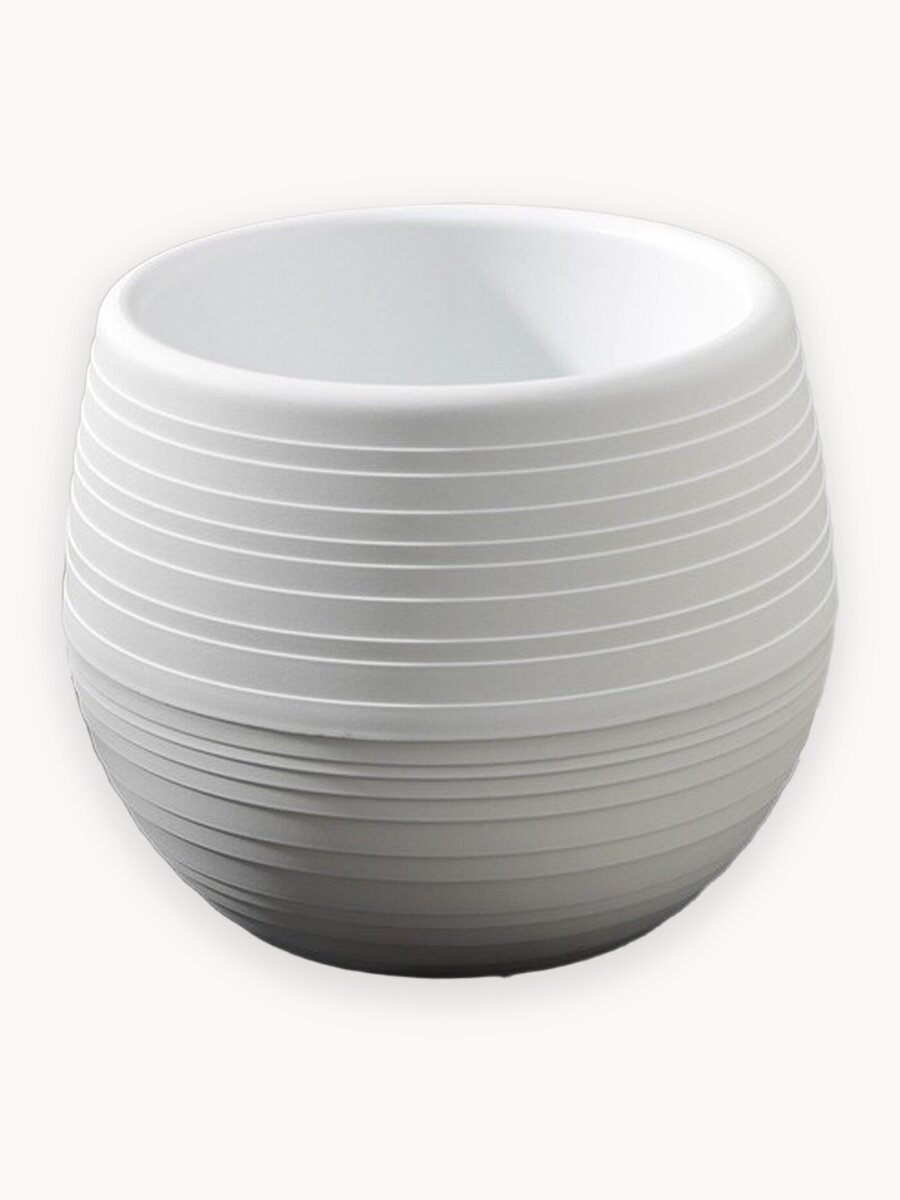 Горшок для цветов «Япония» Петропласт, пластик, с поддоном, 2 л, белый