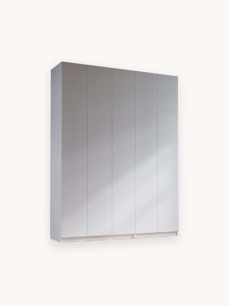 Шкаф для одежды распашной с антресолью уютная логика 250*260*50 см, Белый, с полками и штангами