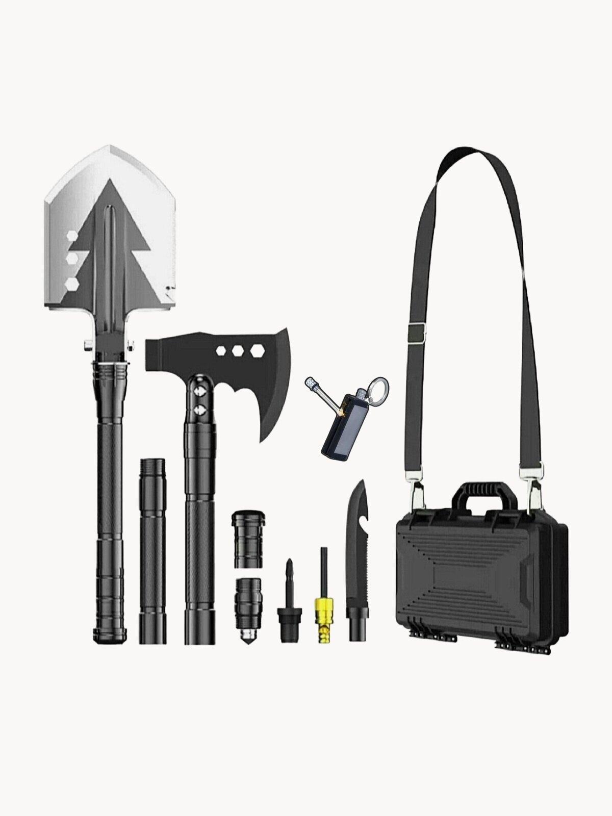 Многофункциональная лопата и топор в кейсе туристический универсальный набор для путешествий и в машину