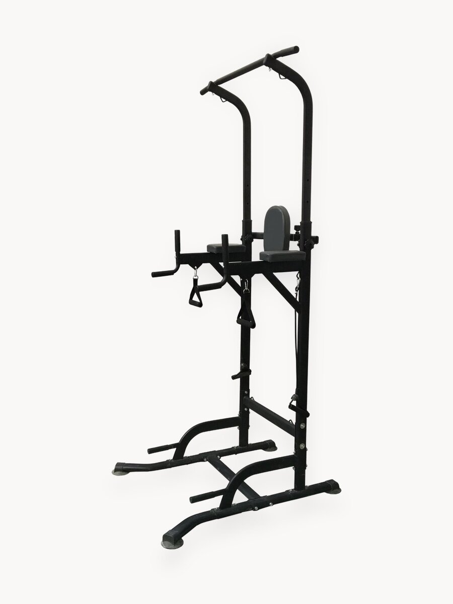 Силовая стойка для подтягиваний, турник/брусья, с эспандерами Royal Fitness HB-DG006