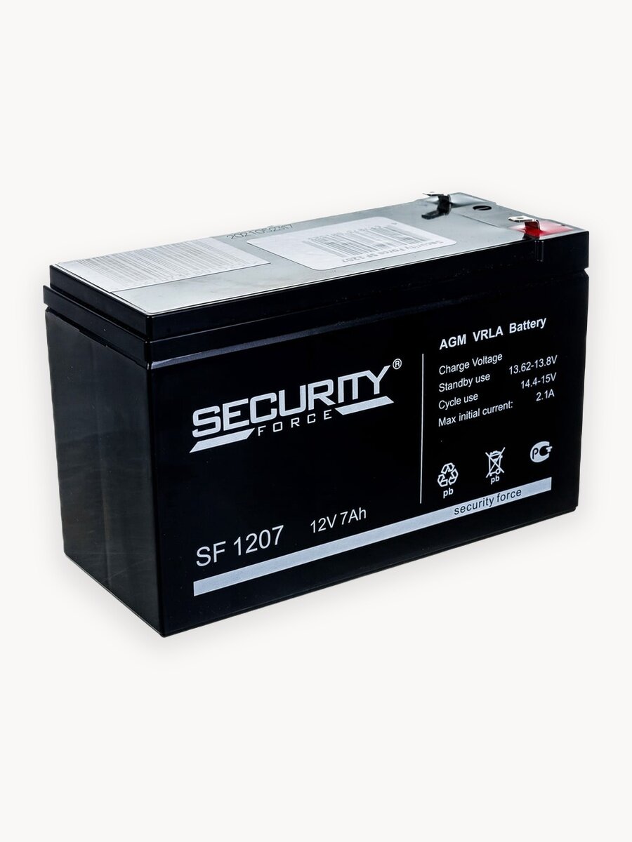 Батарея аккумуляторная Security Force SF 1207, пластик, из негорючего пластика ABS