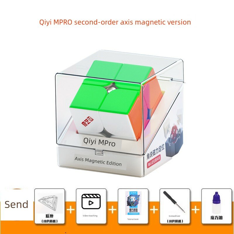 Qiyi M Pro 2x2 Версия с Осью Магнитного Цвета с Наклейками, Книгой и Маслом, Компетиционный Класс