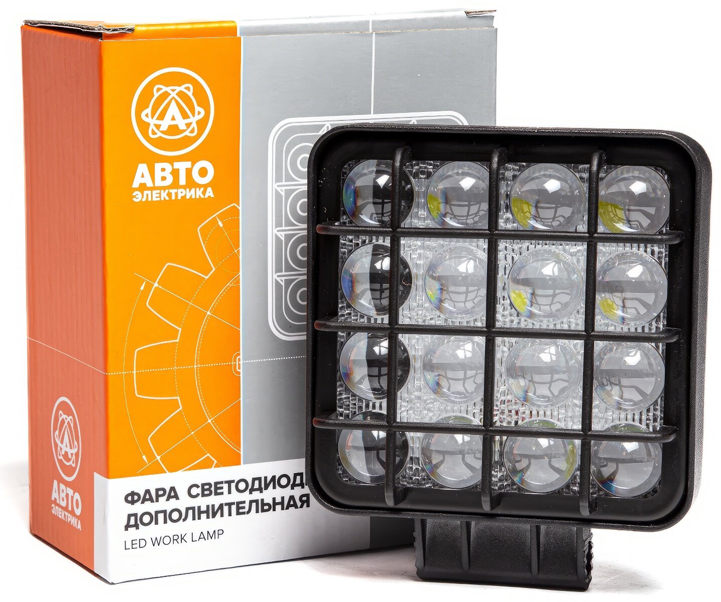 Фара рабочего света автоэлектрика LED квадр, 12/24В, 16 светодиодов/48Вт, направленный (дальний) свет 09.2239