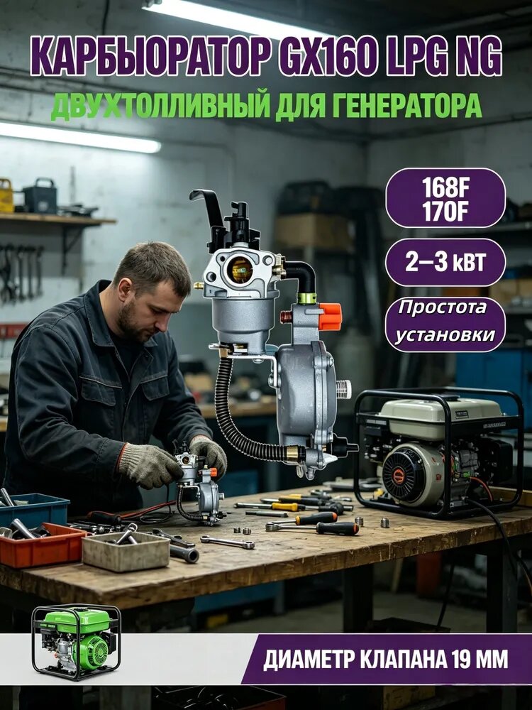 Двухтопливный карбюратор LPG NG для двигателей 168F 170F GX160 GX200, газовый универсальный карбюратор для генератора и водяного насоса, бюджетная долговечная запчасть с экономичным расходом топлива