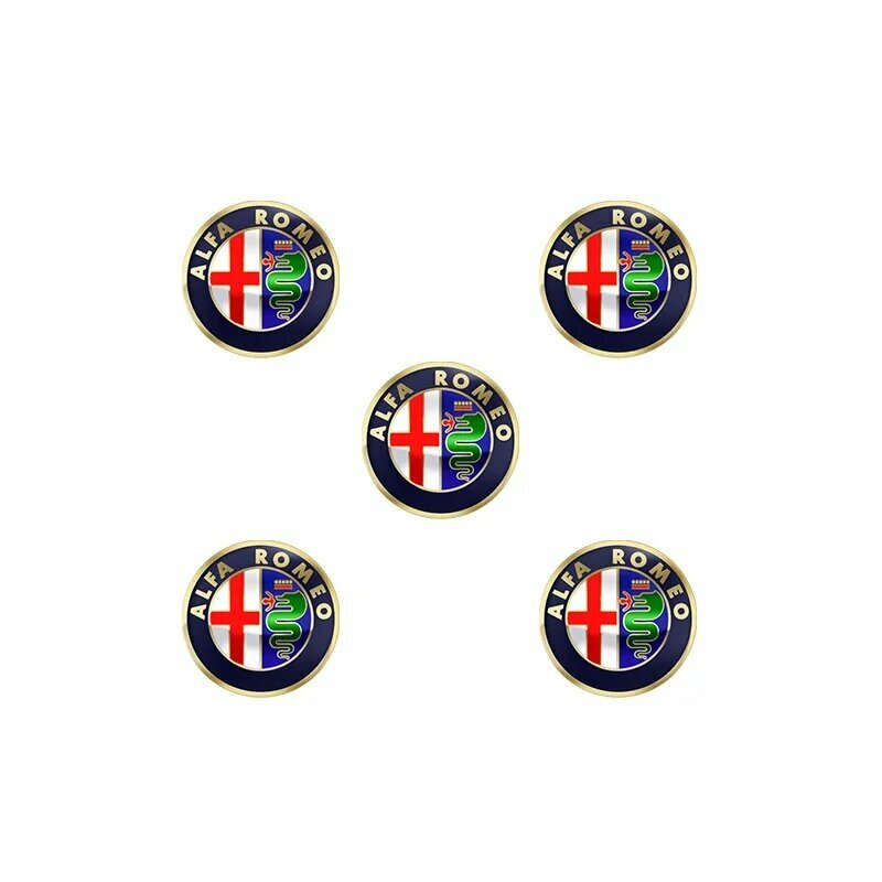 11 мм 14 мм алюминиевые металлические наклейки с эмблемой ключа автомобиля для Alfa Romeo Giulietta GT 159 147 156 Mito Brera Giulia F1 Stelvio Volante golden 5pcs, 14mm