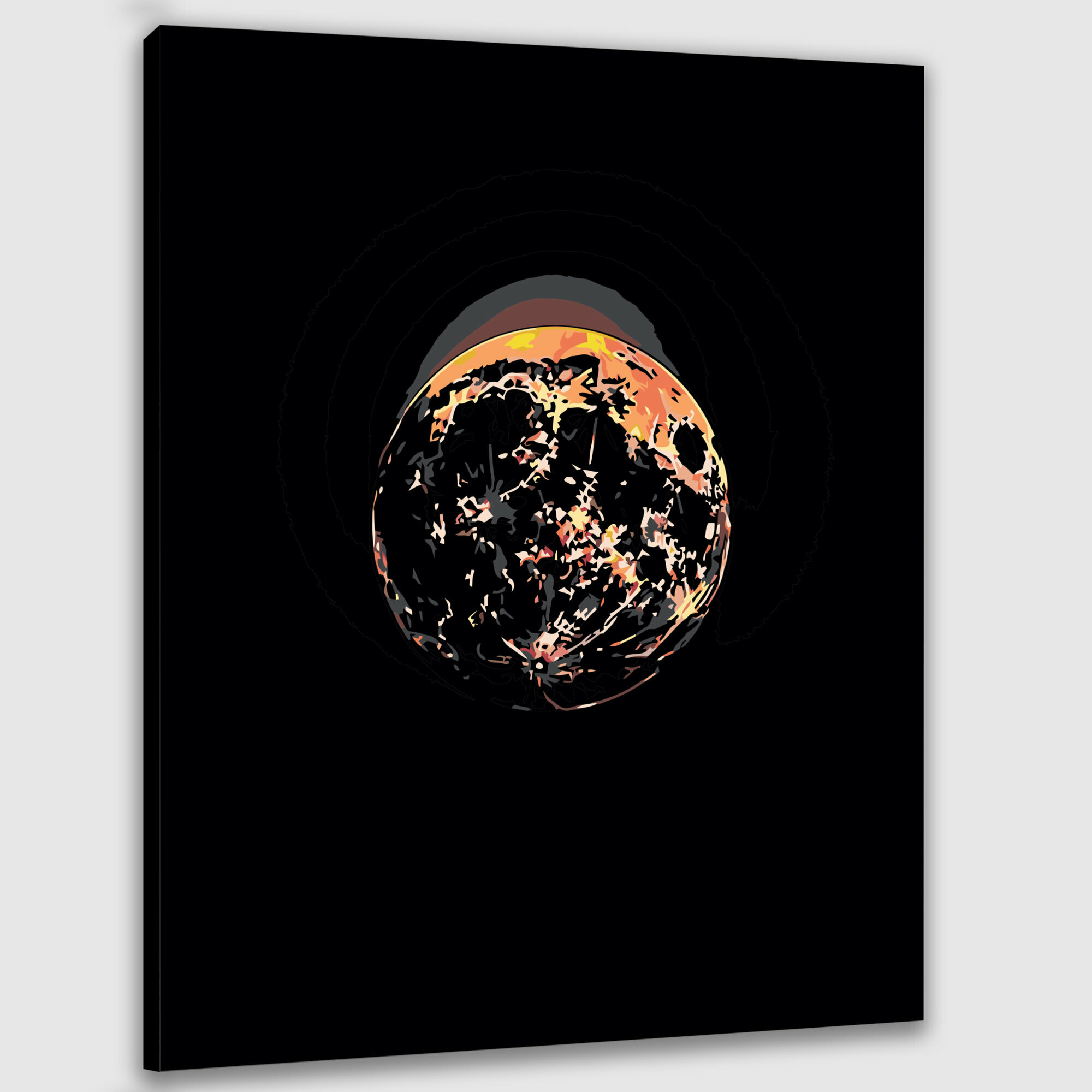 Картина по номерам 40x50 см, лунное затмение, Луна, тень Земли, драматическое зрелище, потустороннее, темно-красный