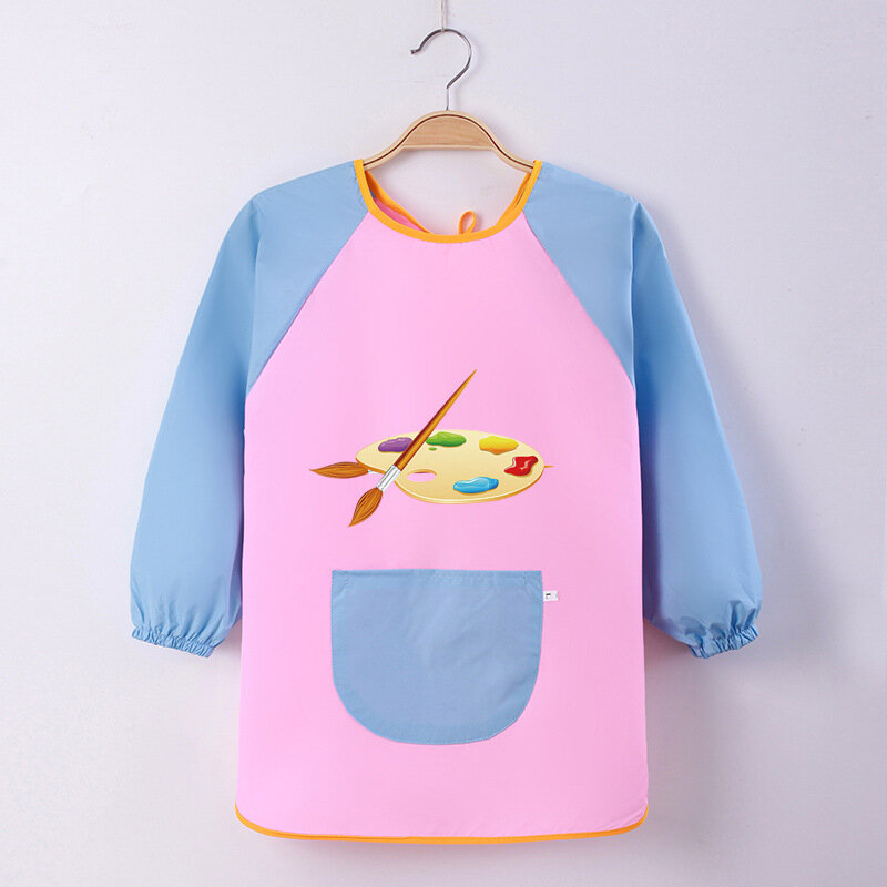 Комбинезон для рисования, непромокаемый, XL, розовый с синим, для мальчиков и девочек