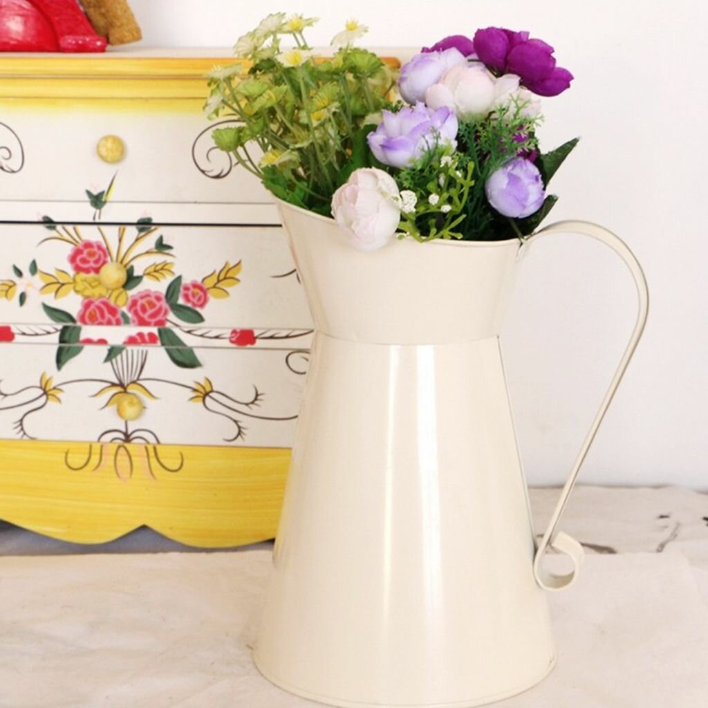 Ваза-кувшин "Цветок в форме кофе", для дома, винтажный дизайн, белая