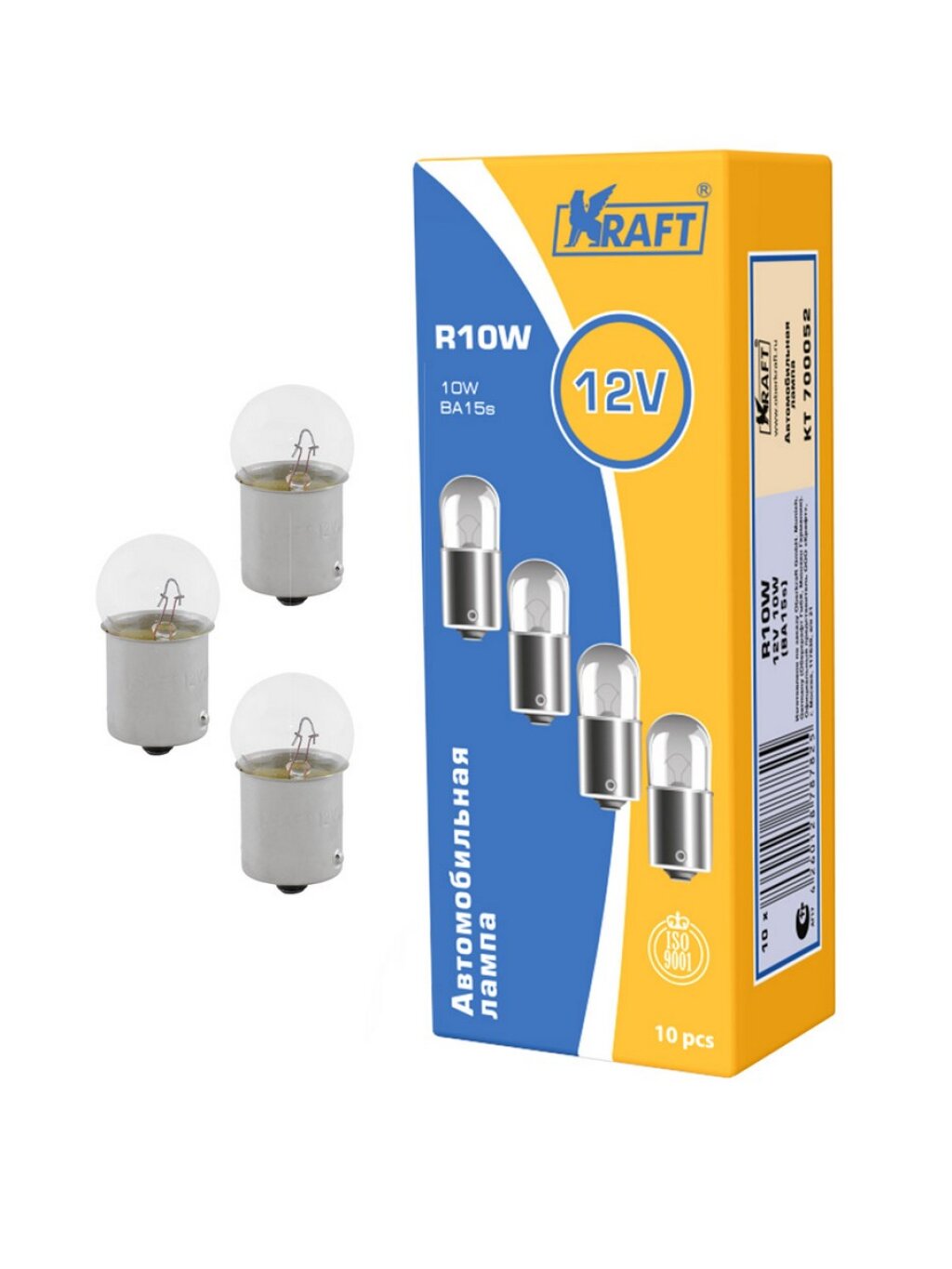 Лампа подсветки Kraft KT 700052 R10W 12V 10W BA15s, 1