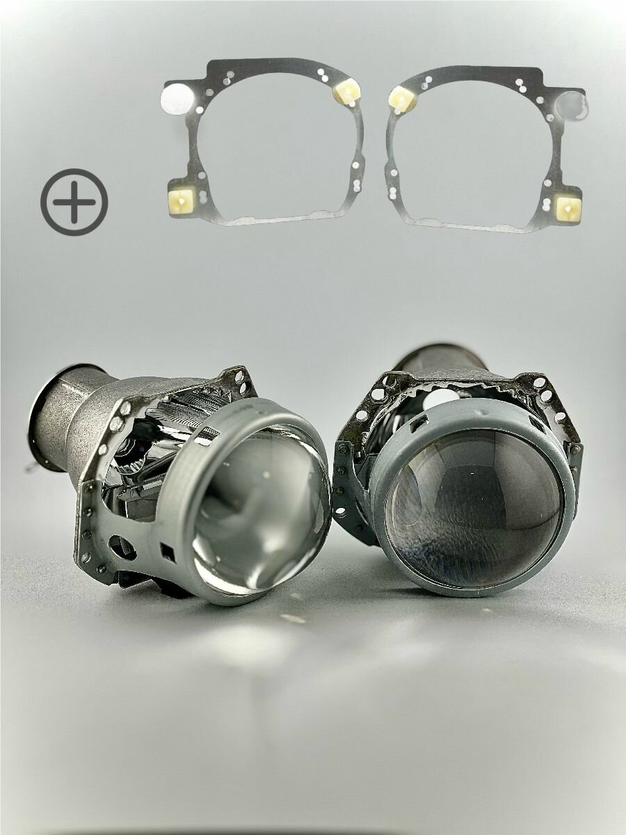 Би-галоген (лед/ксенон) линзы Hyundai ix35 I (2010 - 2013 г. в.) тип HELLA 3R цоколь H7/D2/D4 / ближнего и дальнего света в автомобильные фары / Би галогенные модули комплект 2шт