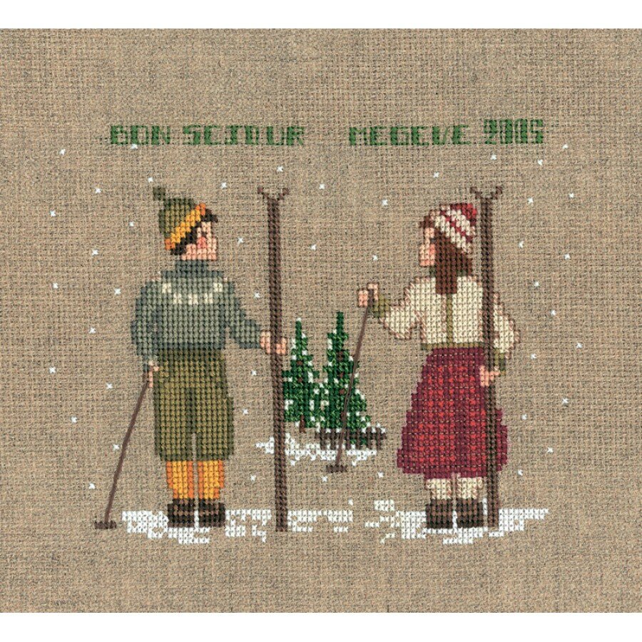 Набор для вышивания: DEUX SKIEURS (Два лыжника)