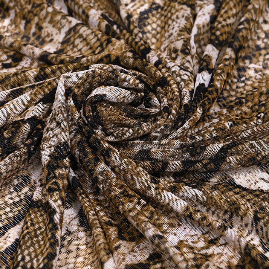 Сетка эластичная TBY. SZ025816 100г/м² принт Питон ш.160см, уп.3м