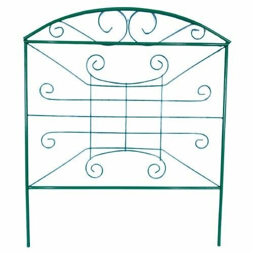 Декоративный металлический заборчик Классик 3,10 м (5 секций) / зеленый / ограждение декоративное для клумбы