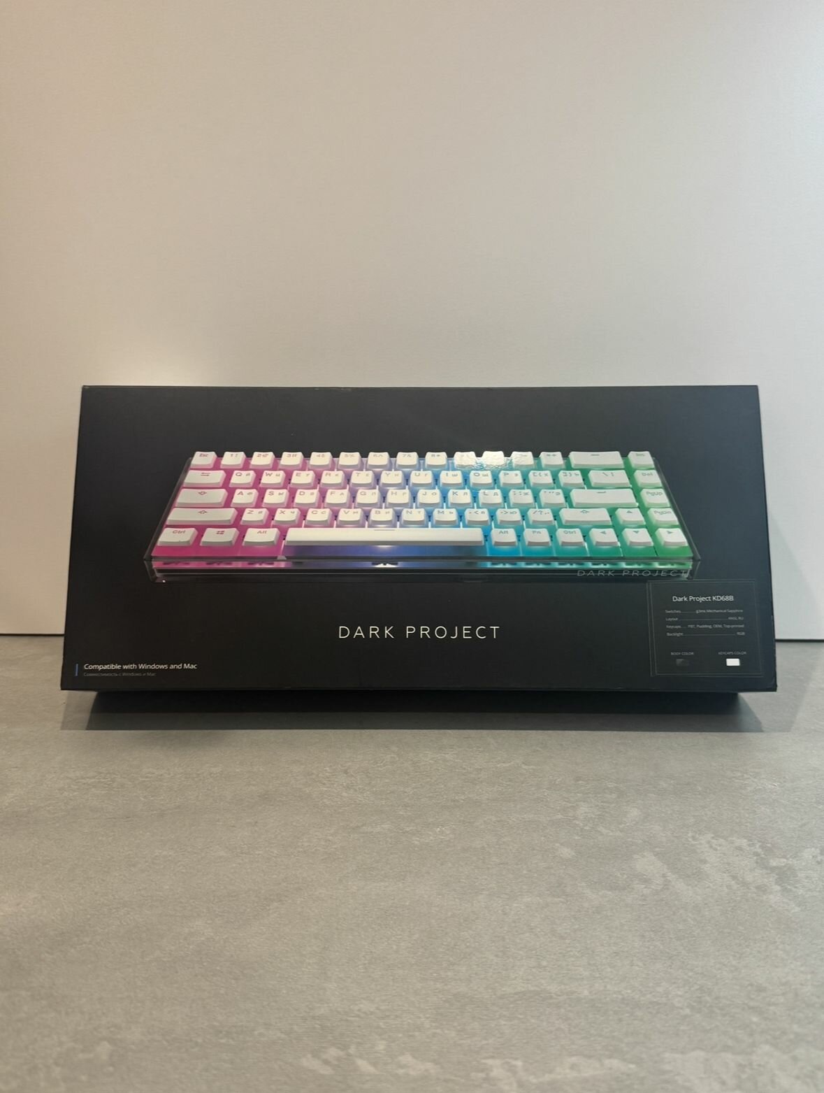 Клавиатура dark project kd68b white прозрачная. Товар уцененный