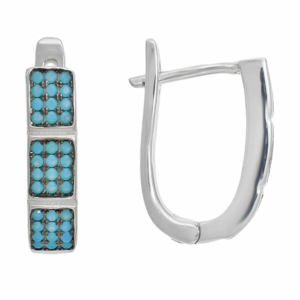 Серьги, серебро, 925 проба, родирование, нанокристалл