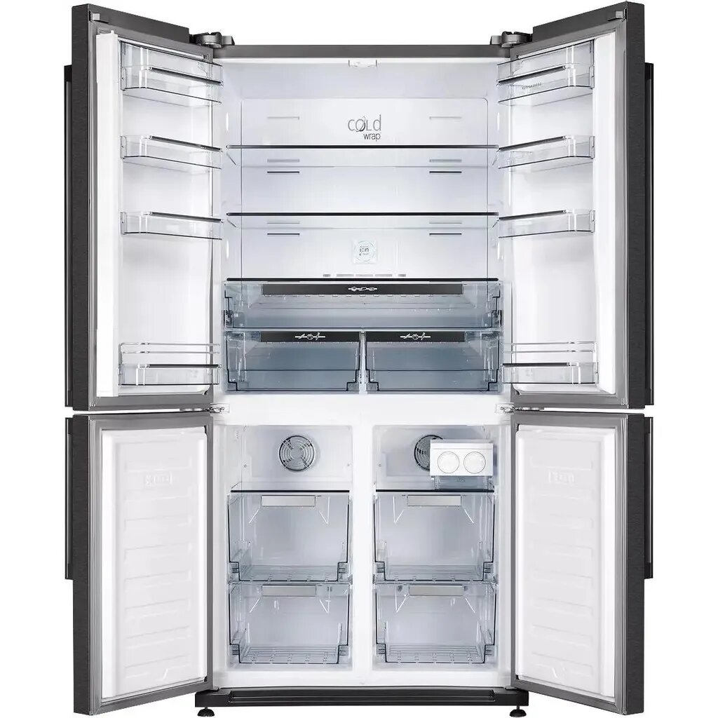 Холодильник трехкамерный KUPPERSBERG NMFV 18591 DX Side by Side, темный металл