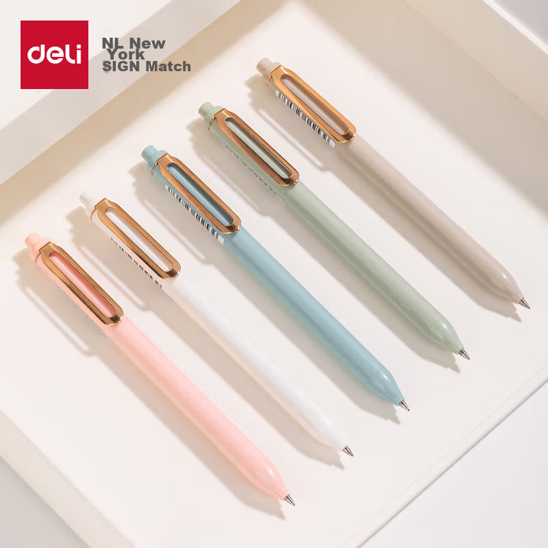 NUSIGN Retractable Gel Pen with Imported Ink And Precision Tip, Stylish Design And Colorful Office Writing Pen, 5-Pack NS572