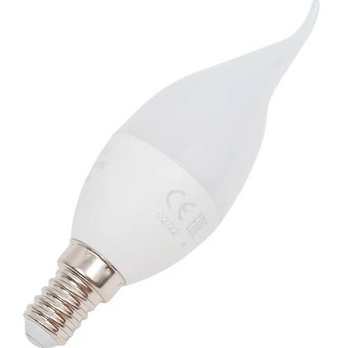 Лампа светодиод. Ecola candle LED 9,0W Premium E14 4000K свеча на ветру (композит) 129x37