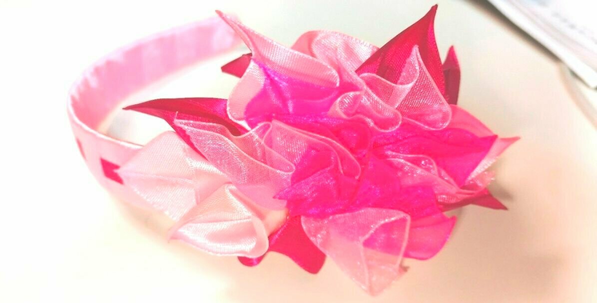 Ободок с бантом - цветочный