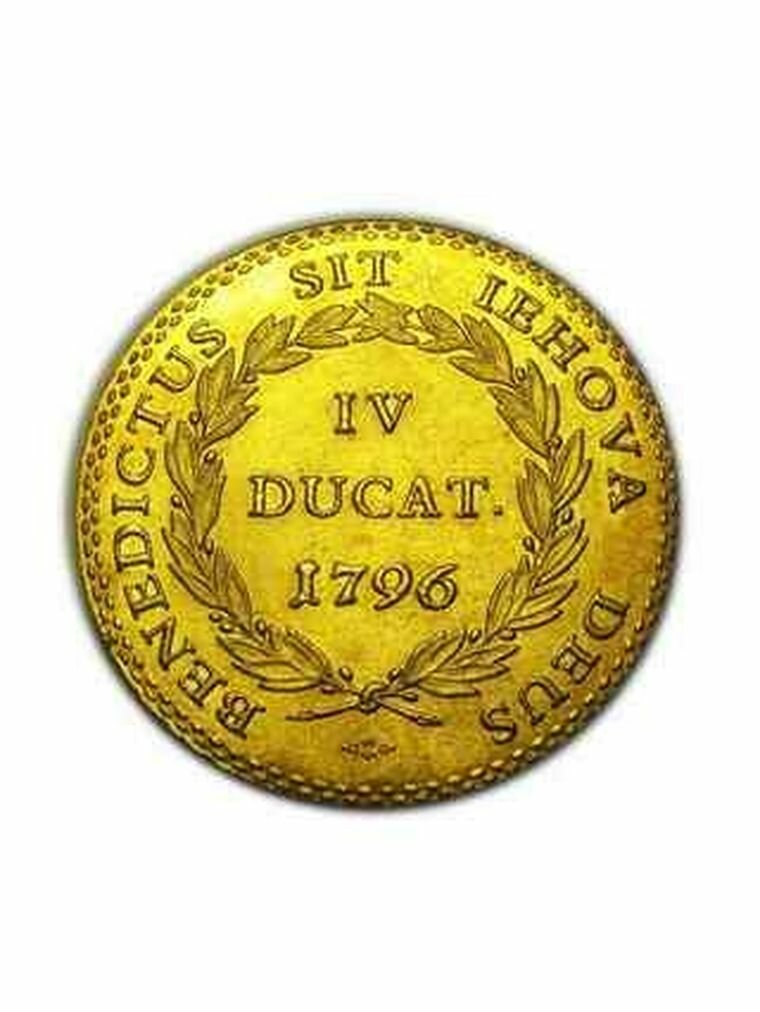 Золотая монета 4 дуката 1796 в бронзе сувенирная копия монеты, нумизматика, деньги для коллекции