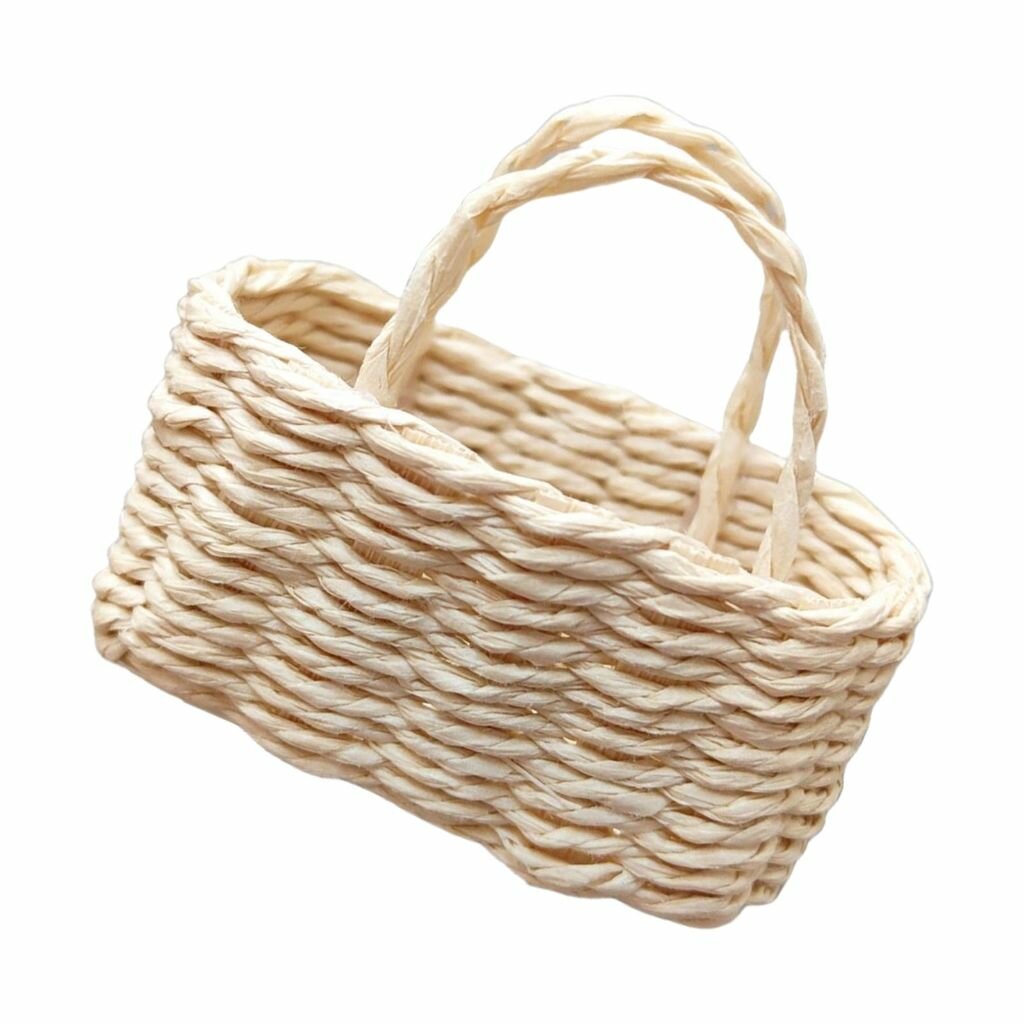 Аксессуары для кукол и игрушек, Миниатюрная корзинка, квадратная плетеная корзина, один