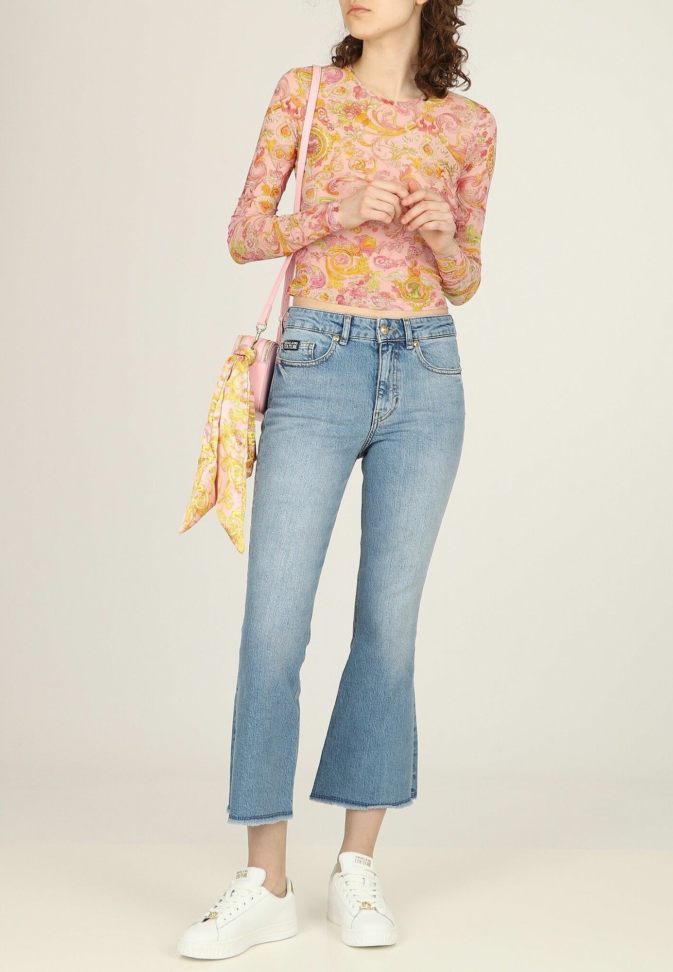 Лонгслив спортивный Versace Jeans Couture, размер 40, , розовый — фото 1