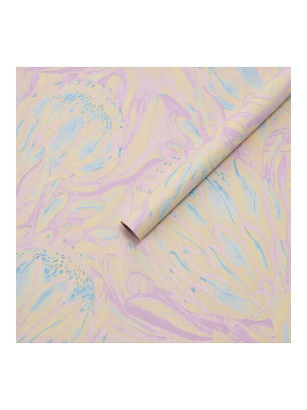 Пленка матовая 58см х 10м, Протея, нежно-сиреневая