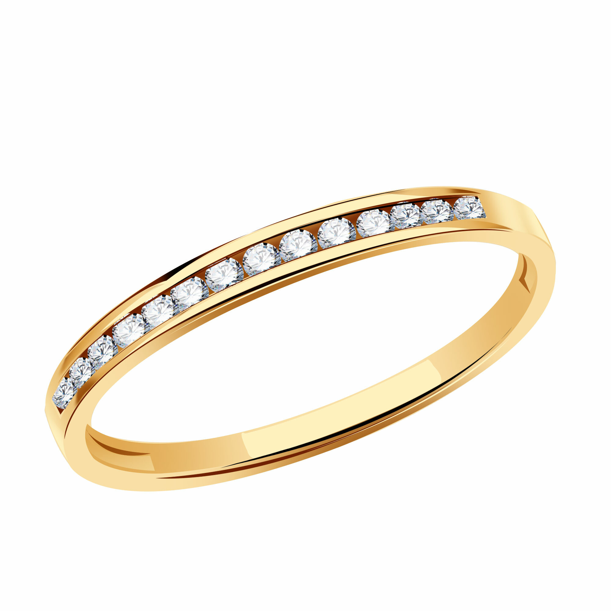 Кольцо дорожка Diamant online, красное золото, 585 проба, фианит