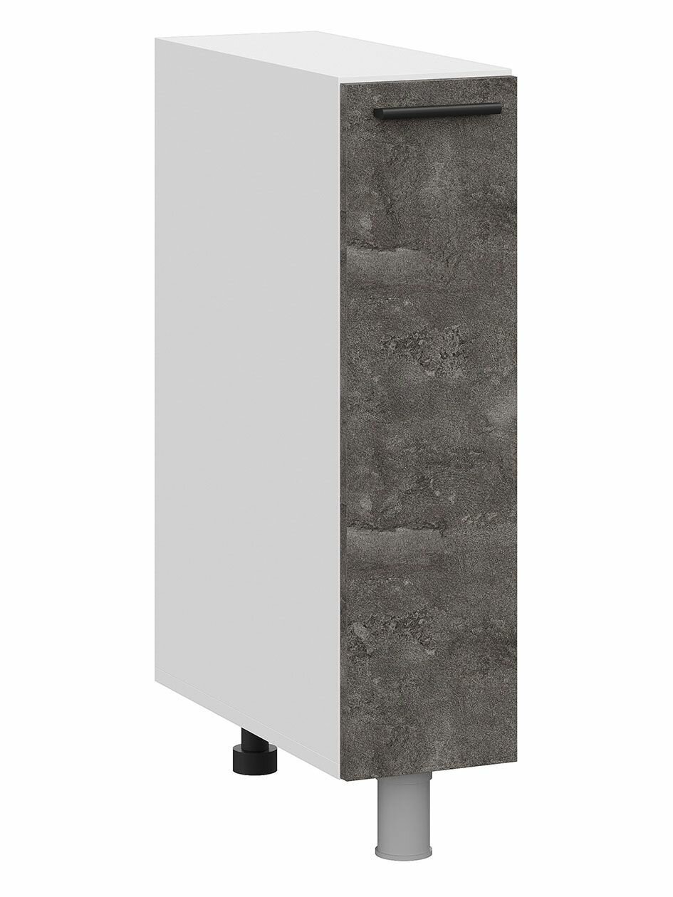 Кухонный модуль напольный, бутылочница Урбан с ящиком, 20х50.6х82.4 см, Белый / Камень темный