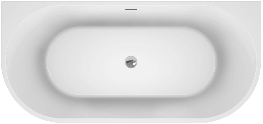 Акриловая ванна BelBagno BB710-1400-750 140x75 см, пристенная, белая, овальная, на ножках, со сливом-переливом, с донным клапаном