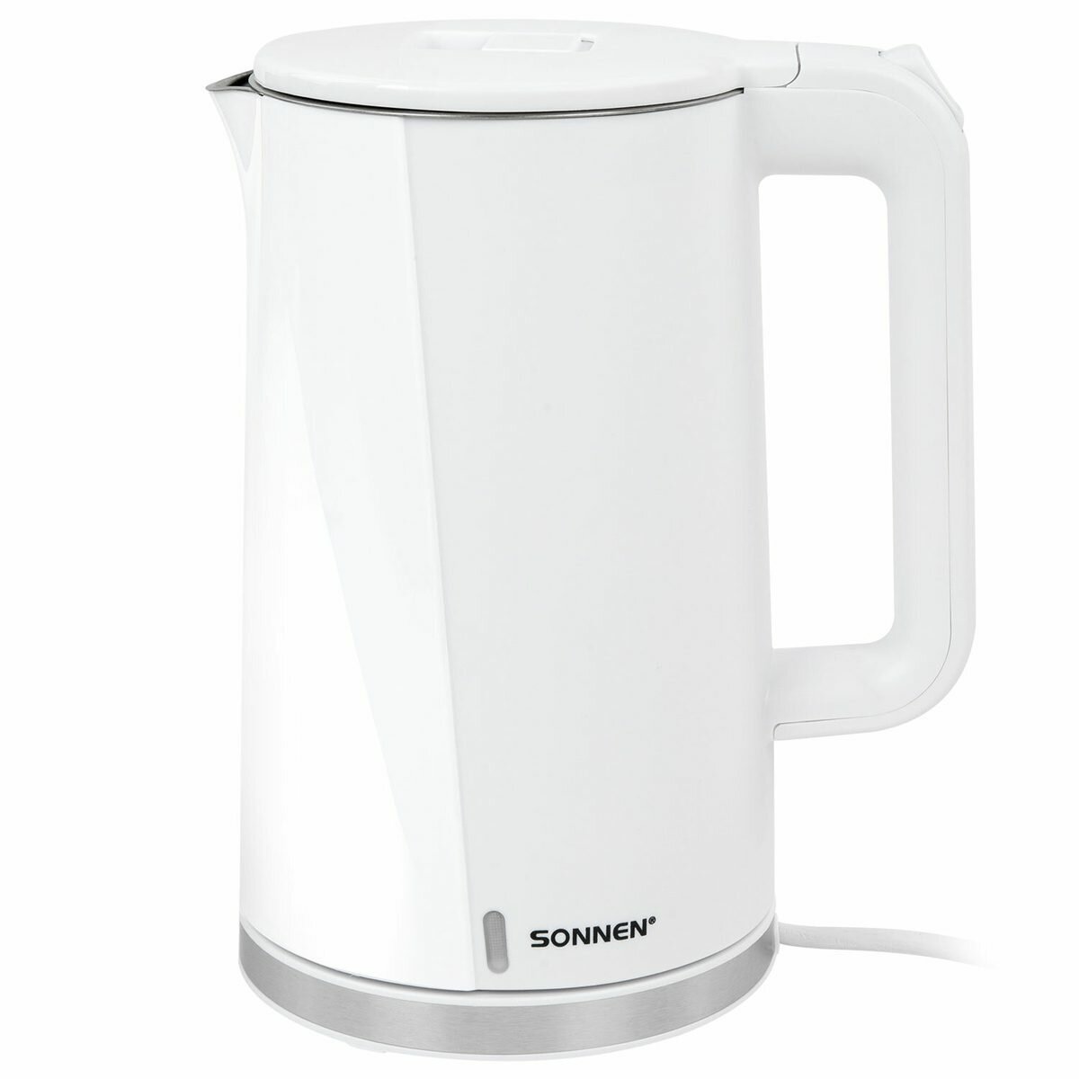 Чайник электрический с двойными стенками Sonnen KT-8718W, 1,7л, 2200Вт, белый (454685)