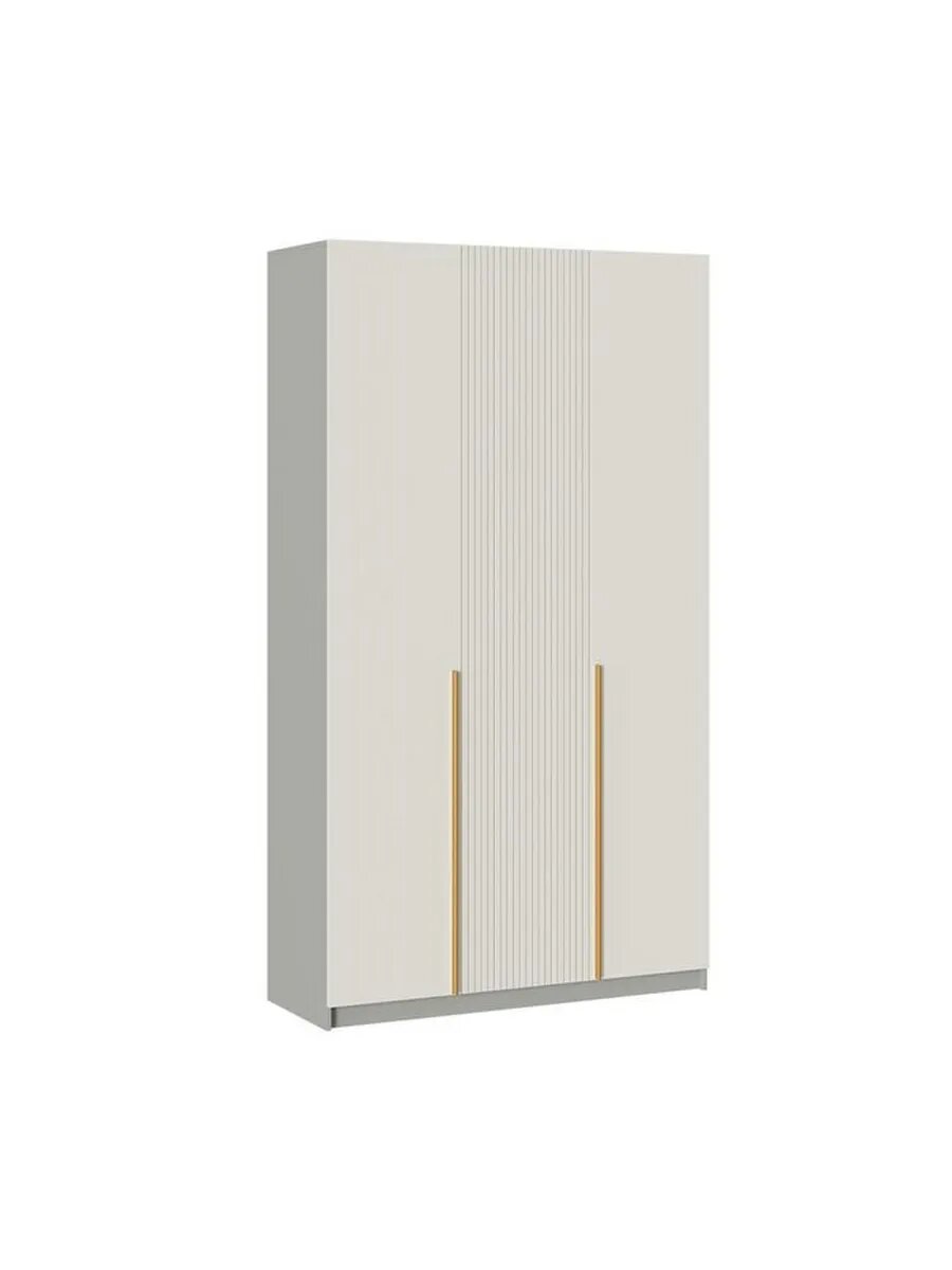 Распашной шкаф для одежды и хранения вещей, Селена, 134.8х51х240.5 см, Шиншилла серая / Кварц Грей Софт