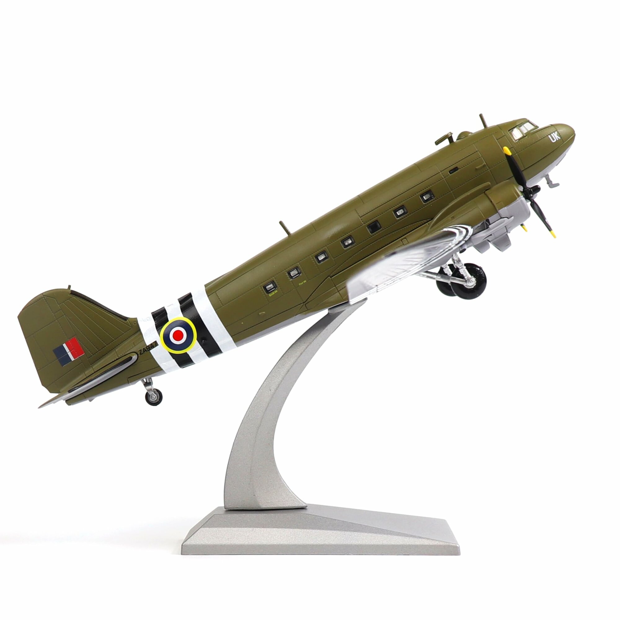 Douglas C-47 Skytrain 1 / 100 Metal Diecast Aircraft model kit, WW UK C47 Dakota Mk III ZA947 Военные подарки на День БлагодаренияТранспортная модель самолета для взрослых Коллекция или подарок