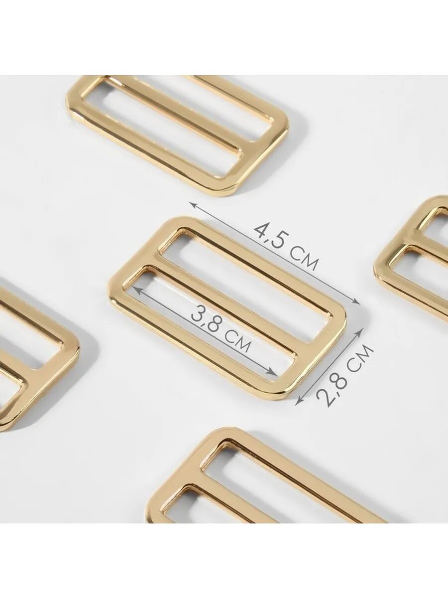 Пряжка регулирующая, двухщелевая, внутренняя ширина - 38 мм,