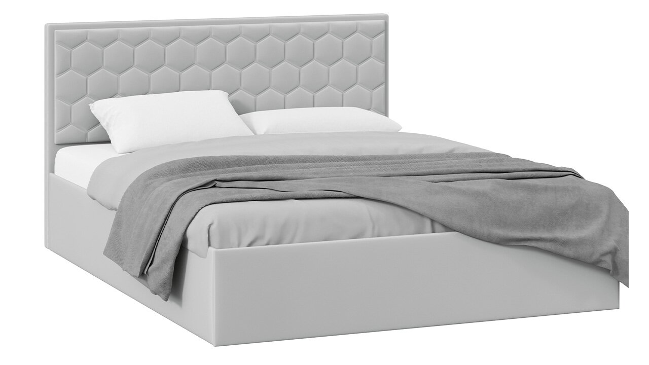 Кровать без ПМ «Порто» 160х200 (без подъемного механизма) Велюр Confetti Silver