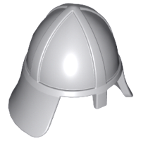 Minifigure, Headgear Helmet Castle Nasal Helmet with Angled Neck Protector, 3844 Light Bluish Gray U