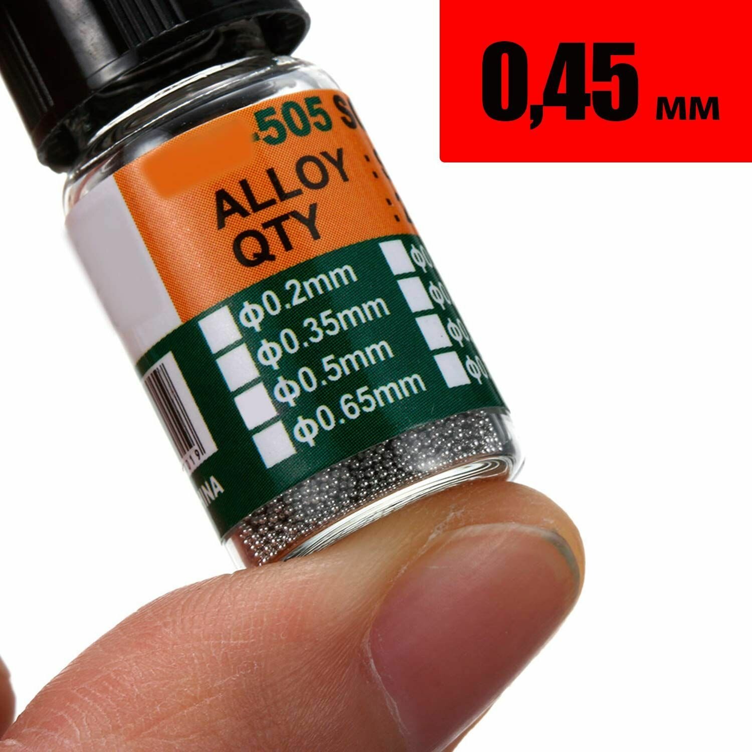 Шариковые выводы TechRome для BGA микросхем (шары для реболлинга) для пайки 0.45mm